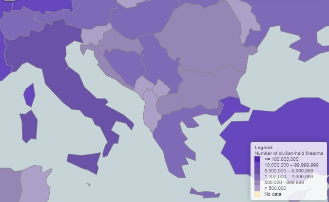 Zemlje Z. Balkana u vrhu liste po broju komada oružja na stotinu stanovnika