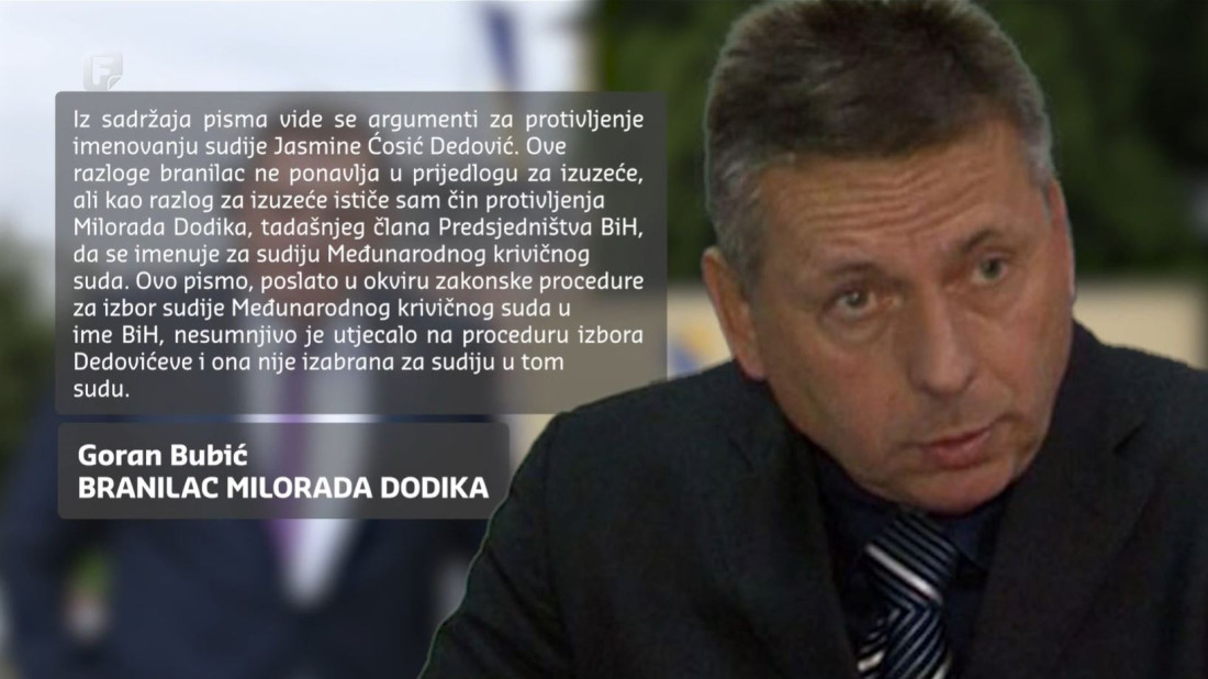 Odvjetnik Milorada Dodika zatražio izuzeće sutkinje Jasmine Ćosić Dedović
